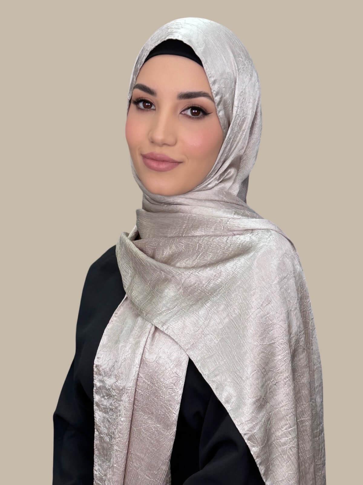 Classic Satin Hijab-Champagne