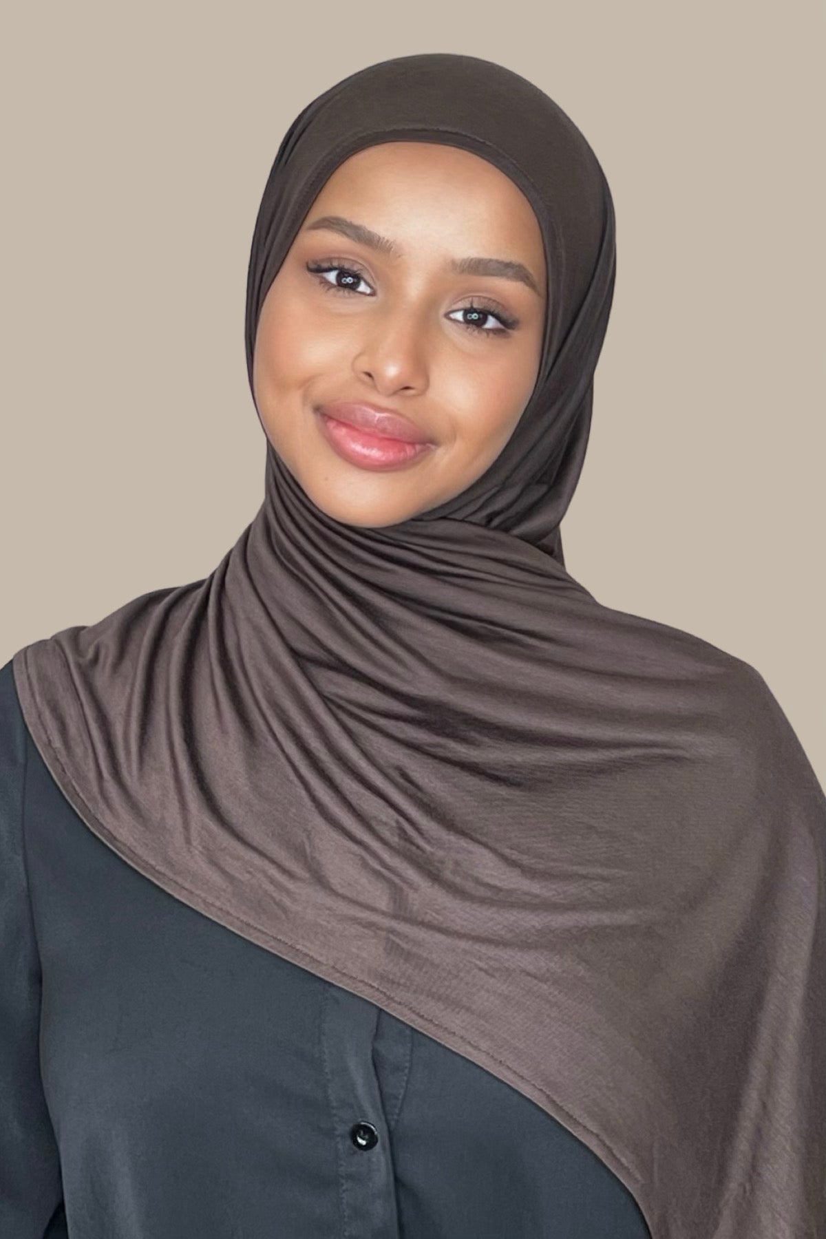 Pre-Sewn Jersey Hijab-Chocolate Brown | Modish Hijab